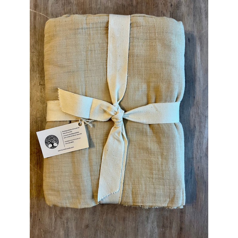 Biodegradable Shroud Pale Green Muslin - Green Burials