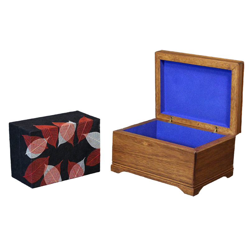 Mahogany Wood Memory Chest Urn for Earth Burial - Green Burials